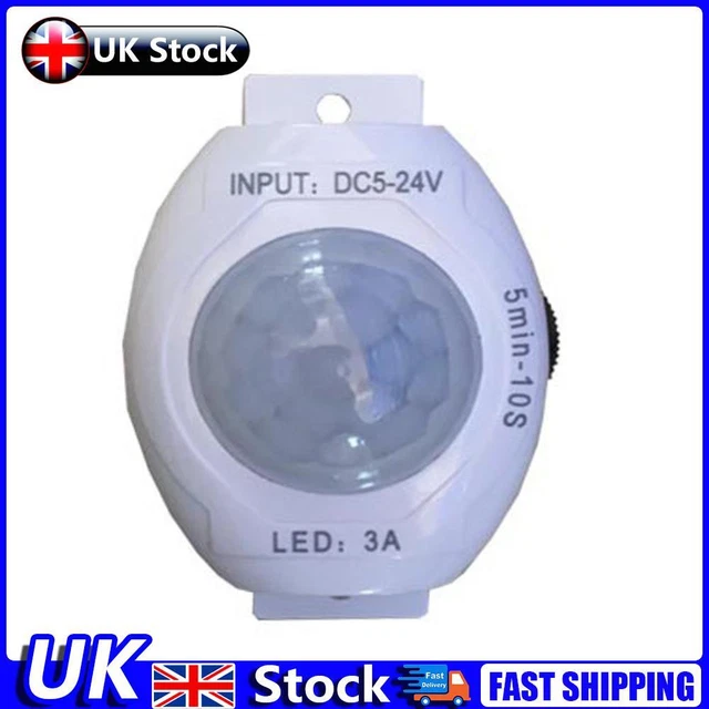 DC 5-24V 3A Motion Sensor Switch for Closet Cabinet LED Strip Light UK ...