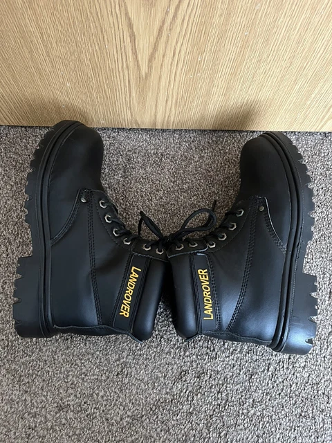 LAND ROVER MERCHANDISE Black Logo Safety Boots Style No. MAL7211BK Uk 6 ...