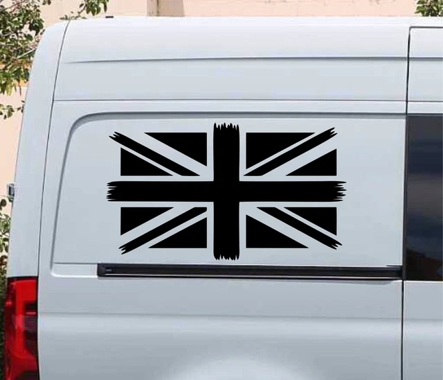 UNION JACK DISTRESSED UK Flag Decal Caravan Campervan Sticker Mountain ...
