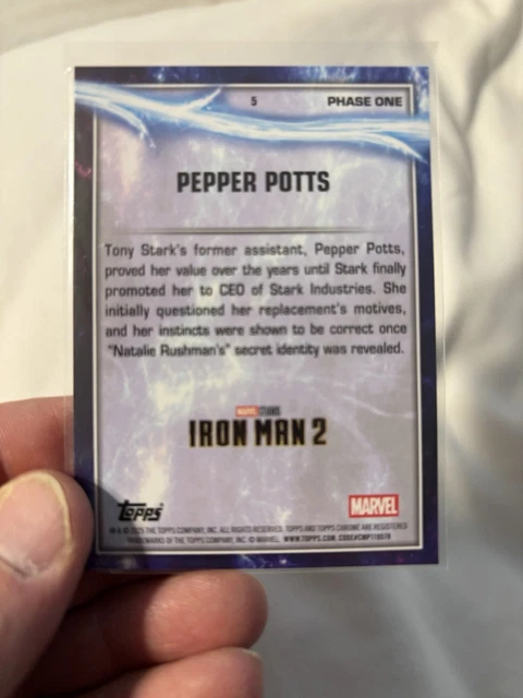 2025 TOPPS CHROME Marvel Studios Pepper Potts #5 Iron Man 2 £7.13 ...