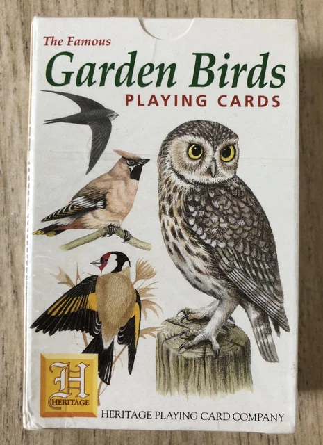 PACK OF HERITAGE - Famous GARDEN BIRDS illustrated playing cards by ...