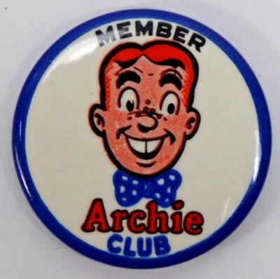 VINTAGE 1950S ORIGINAL Archie Club Member Pin Pinback Button Archie ...