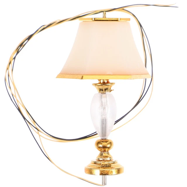 SIMULATED HEXAGONAL TABLE Lamp Mini House Dollshouse Lamps Furniture £7 ...