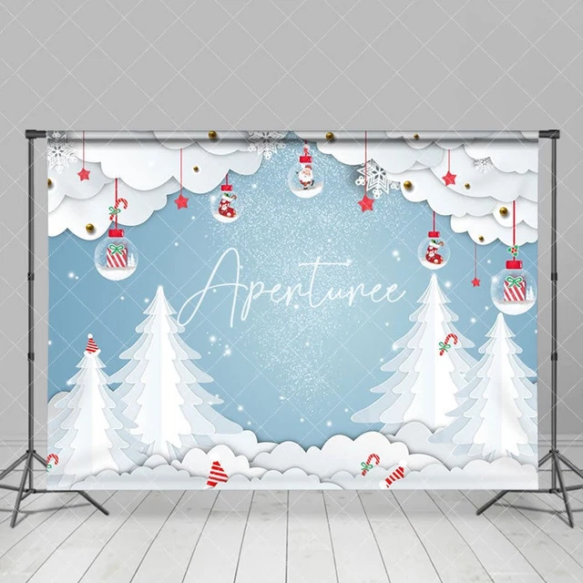 SIMPLE WHITE CHRISTMAS Tree Scene Holiday Backdrop $36.09 - PicClick AU