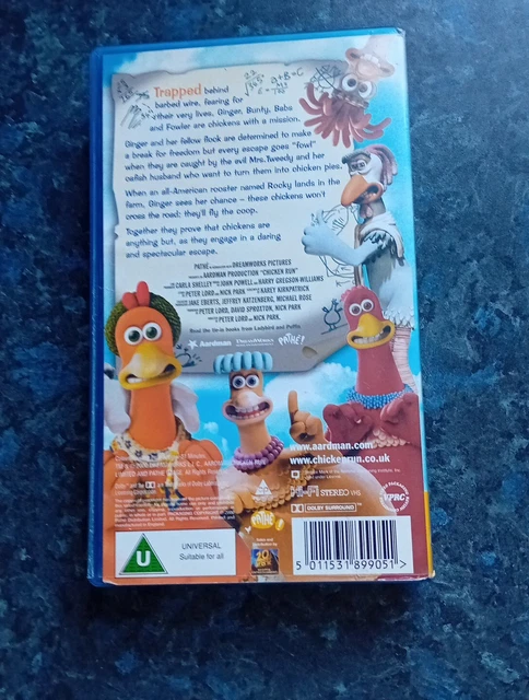 CHICKEN RUN VHS Tape Movie Dreamworks 2000 Aardman Animation £5.95 ...