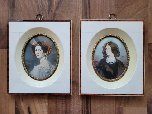 MINIATUR MALEREI (LUPENMALEREI), Porträt Auguste Strobl Lola Montez 77/ ...