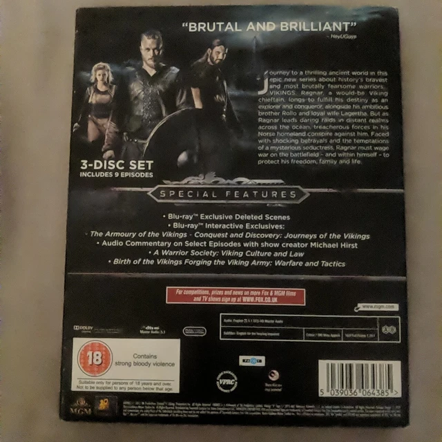 VIKINGS: THE COMPLETE First Season (Blu-ray, 2013) Vgc WITH SLIP COVER ...
