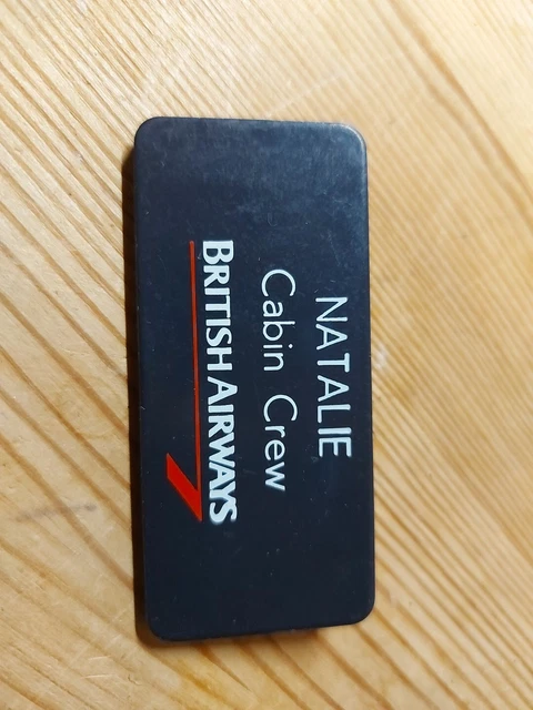 VINTAGE BRITISH AIRWAYS BA Cabin Crew Plastic Name badge Stewardess £7. ...