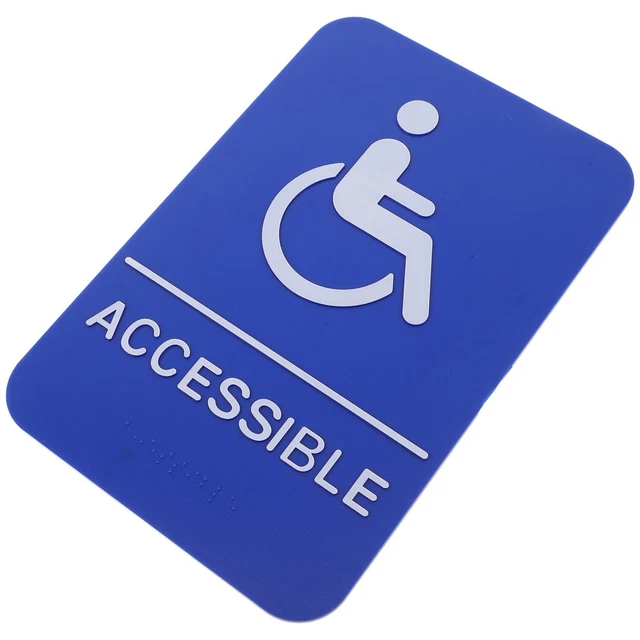 ADA WHEELCHAIR ACCESSIBLE Sign With Braille - Self Adhesive Unisex ...