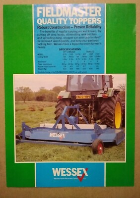 WESSEX FIELDMASTER TOPPER Brochure , pictured on John Deere Tractor £1. ...
