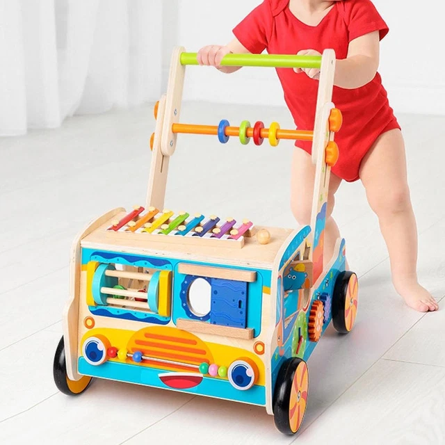 JOUET DE MARCHE à pousser en bois pour bébé Jouets à pousser et à tirer ...