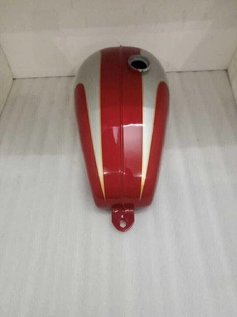 TRIUMPH T120 CHERRY & SILVER PAINTED STEEL PETROL FUEL GAS TANK | Fit For £175.00 - PicClick UK