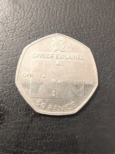 2011 OLYMPIC 50P Coin Offside Explained £22.00 - PicClick UK