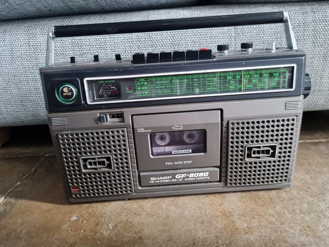 SHARP GF-8080 RETRO Ghetto Blaster Stereo Hifi Tape Tuner Portable ...
