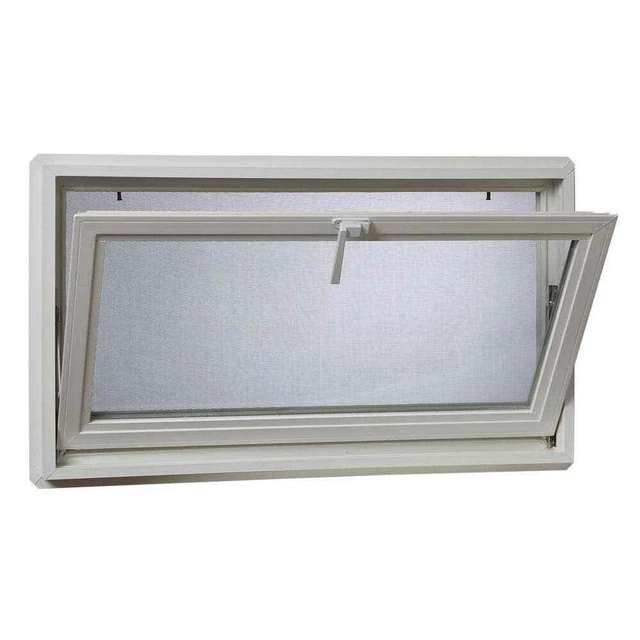 HOPPER VINYL WINDOW with Screen Heavy Duty Insulated Glass 31.75 In. X ...