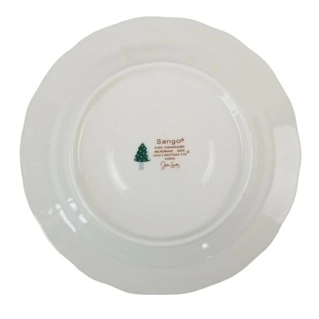 SANGO CHRISTMAS EVE Joan Luntz Saucer Santa Sleigh Snow Village 6 1/4 ...