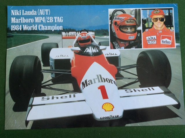 NICKI LAUDA ORIGINAL Marlboro Mp4/2Btag1984 World Champion Poster $125. ...