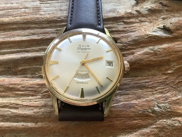 VINTAGE AVIA DAYTYME 30 Jewels Automatic Watch £149.00 - PicClick UK