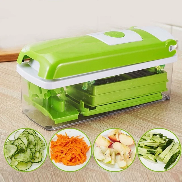12-PIECE DICER SMART Green vegetable cutter for cubes, pens, slices ...