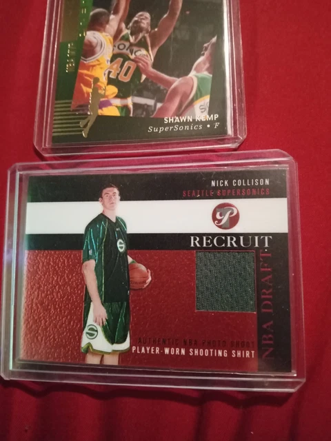 NBA SONICS TOPPS Pristine Nick Collison Recrut Relic & Shawn Kemp ...