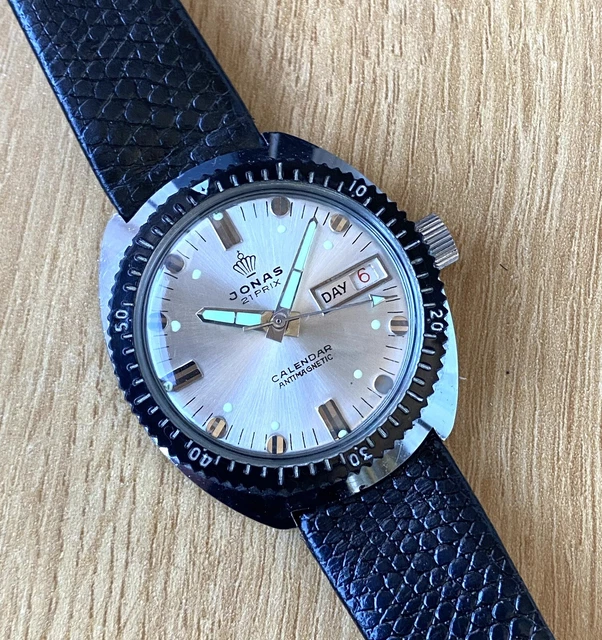 OROLOGIO JONAS CALENDAR Skin Diver 21 Prix Vintage Dive Orologio Da ...
