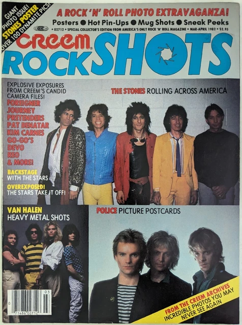 CREEM ROCK SHOTS Magazine Mar-Apr 1982 Stones, Van Halen, Police ...