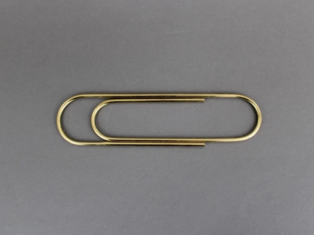 CARL AUBOCK GIANT brass paperclip paperweight, Vintage 1950s, Made in ...