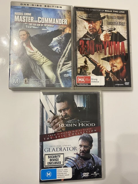 RUSSELL CROWE DVD Set - 3:10 To Yuma, Master & Commander, Robin Hood ...