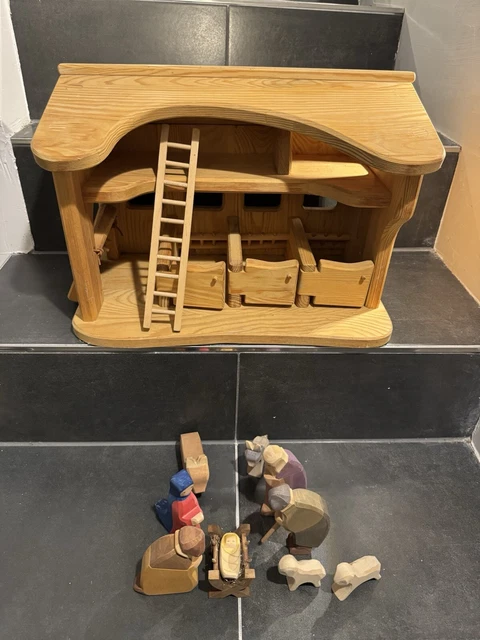 ORIGINAL OSTHEIMER KRIPPE Stall mit Figuren EUR 249,00 - PicClick DE