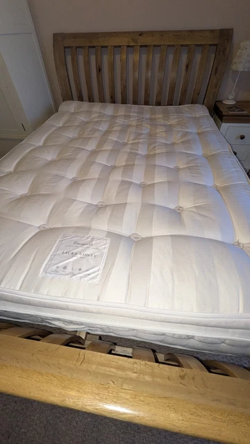 KINGSIZE OAK SLEIGH Bed With Laura Ashley Pillow top 2500 Medium ...