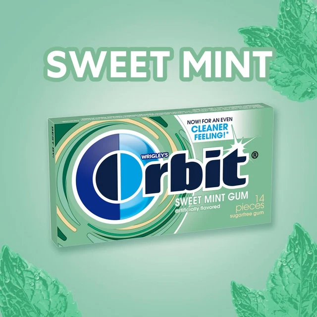 ORBIT SWEET MINT Sugar Free Chewing Gum Bulk, 12 Packs, 14 Pieces Each ...