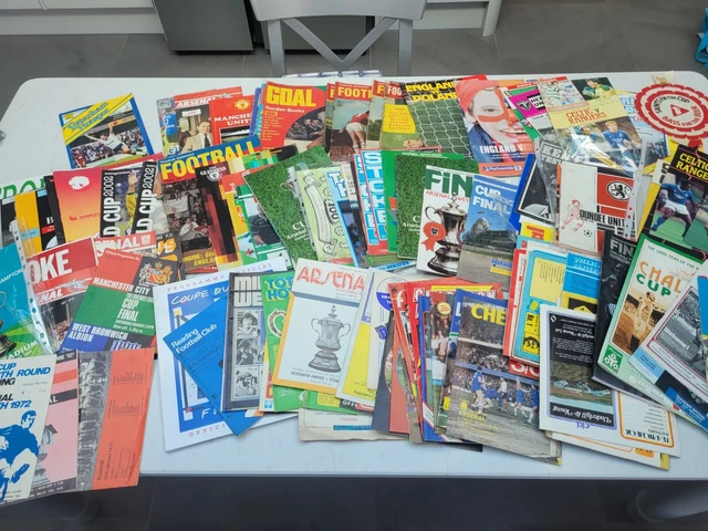 BIG COLLECTION / Box Full of Various Football Programmes inc Finals ...