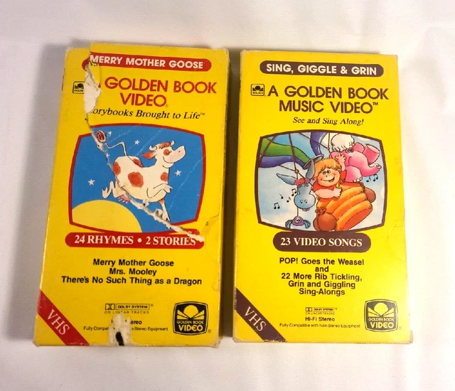 GOLDEN BOOK MUSIC VHS Merry Mother Goose, Sing Giggle Grin, Rhymes ...
