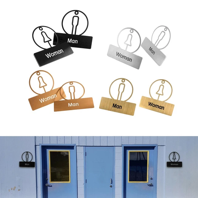TOILET DOOR SIGN Bathroom Door Signage Restroom Sign Multipurpose for ...