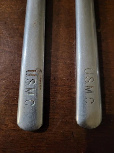 VTG WW2 USMC Marine Corps Mess Hall Silverware Table Knife Pair USMC ...