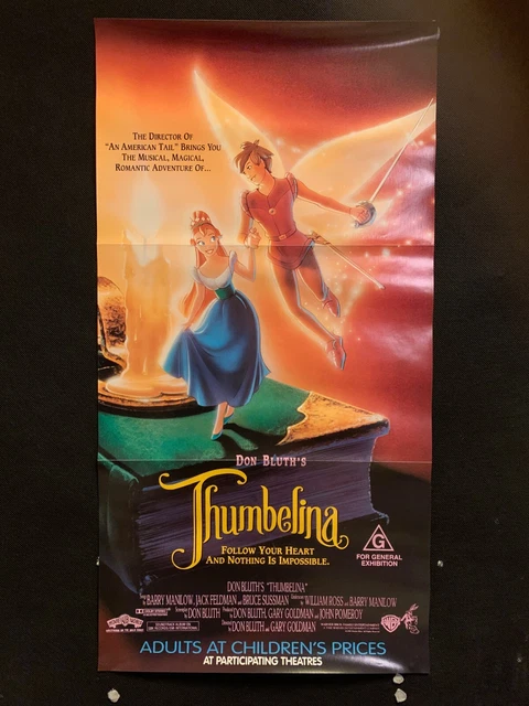 THUMBELINA AUSTRALIAN DAYBILL Movie Poster cult Don Bluth cartoon ...