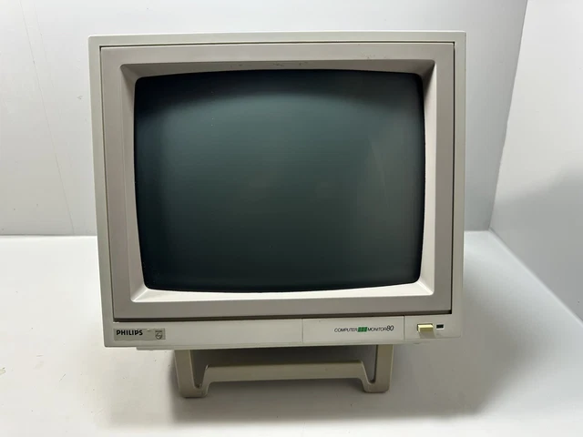 PHILIPS COMPUTER MONITOR 80 Green CRT Vintage Gaming Monitor £79.95 ...