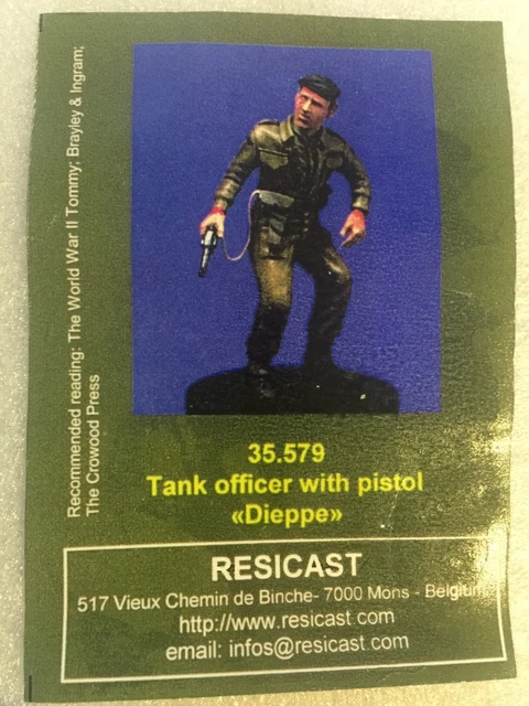 RESICAST 1/35TH WW2 British Army RTR Tank Officer w/Pistol Dieppe Resin ...