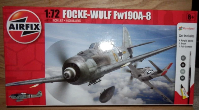 AIRFIX A68210 FOCKE-WULF FW190-A8 German Fighter Aircraft Model Kit 1:72 Scale £9.04 - PicClick UK