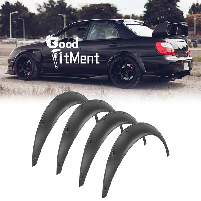 FLEXIBLE FENDER FLARES Wheel Arches Wide Body Kit For Subaru Impreza ...