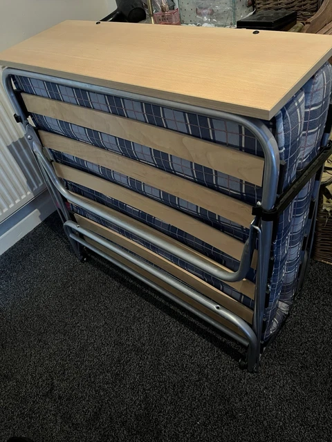 METAL FOLDING SINGLE Bed Frame with Mattress £20.00 - PicClick UK