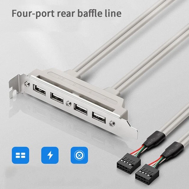 MAINBOARD 2 PORT Bracket Extension Cable Adapter for Computer Rear ...