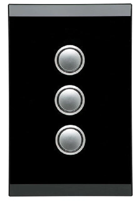 CLIPSAL SATURN PUSH BUTTON SWITCH 3-Gangs 20A 250V LED Indicator ...