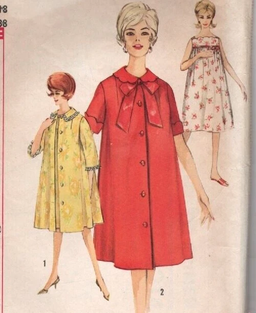 SIMPLICITY 4214 1960S Gown Robe Duster Muumuu Pattern Modern Size 16 ...