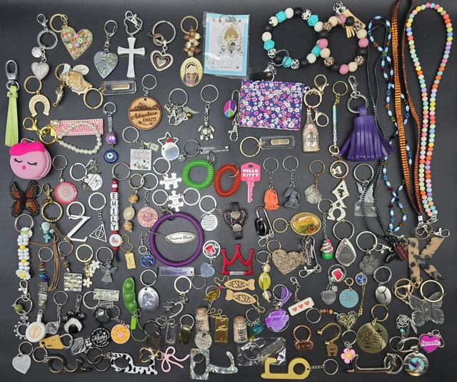 LOT OF 119 Cute Girly Fun Keychains Misc Mixed Styles Unique ...