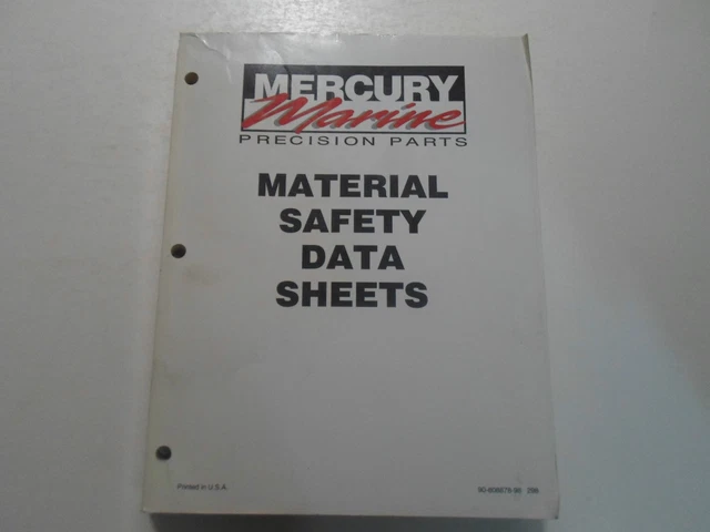 MERCURY MARINE PRECISION Parts Material Safety Data Sheets Manual ...