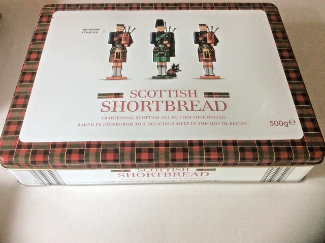 SCOTTISH SHORTBREAD TIN. Featuring Scottish soldiers (empty tin ...