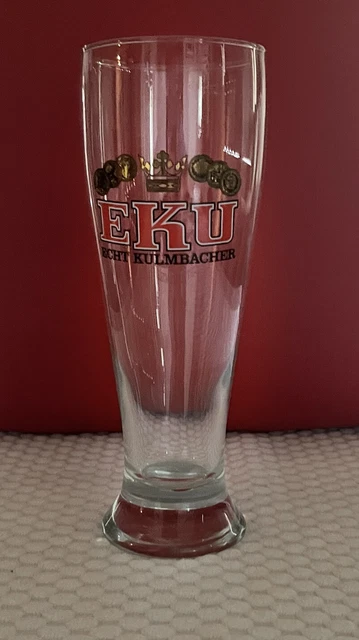VINTAGE GERMAN EKU Ecth Kulmbacher - Heavy Glass Footed Beer Mug Stein ...