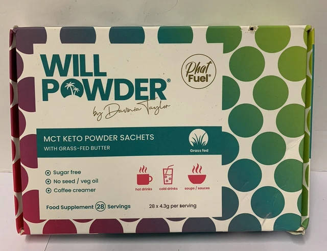 WILL POWDER MCT Keto Powder sachets x 28 Servings With Grass Fed Butter ...