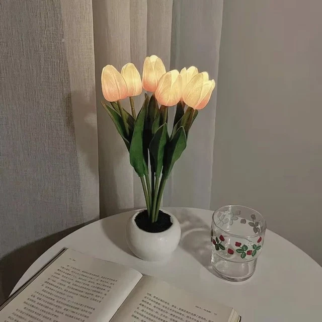 LED LIGHT LED Tulip Lamp Night Light Simulation Flower Lamp Bedroom ...